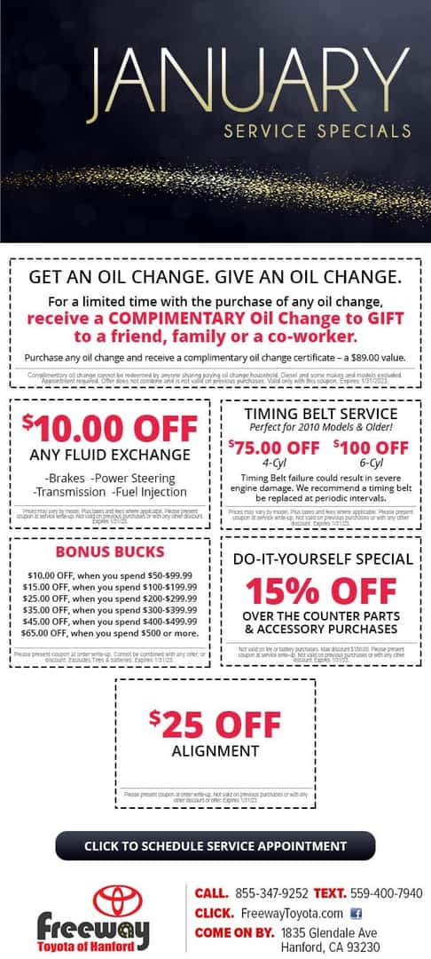 Auto Service Specials | Freeway Toyota near Fresno