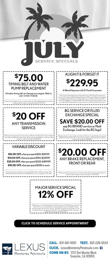 Service Specials | Lexus Monterey Peninsula