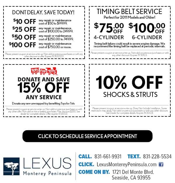 Service Specials | Lexus Monterey Peninsula