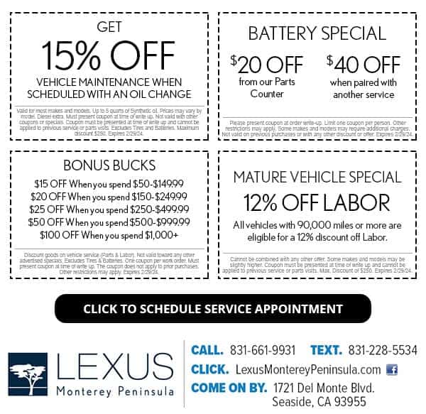 Service Specials | Lexus Monterey Peninsula